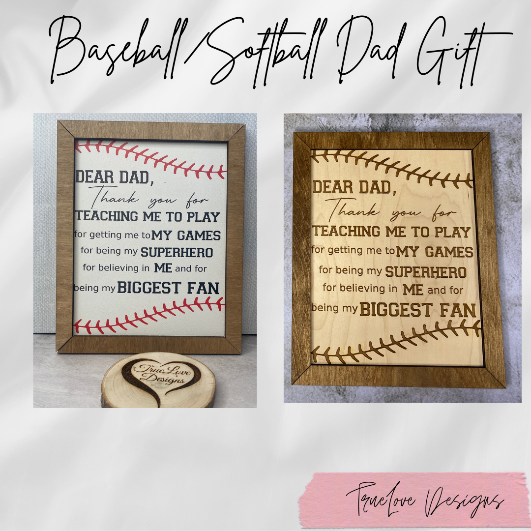 Baseball Dad Gift, Softball Dad Gift, Biggest Fan, Thanks Dad, Persona ...