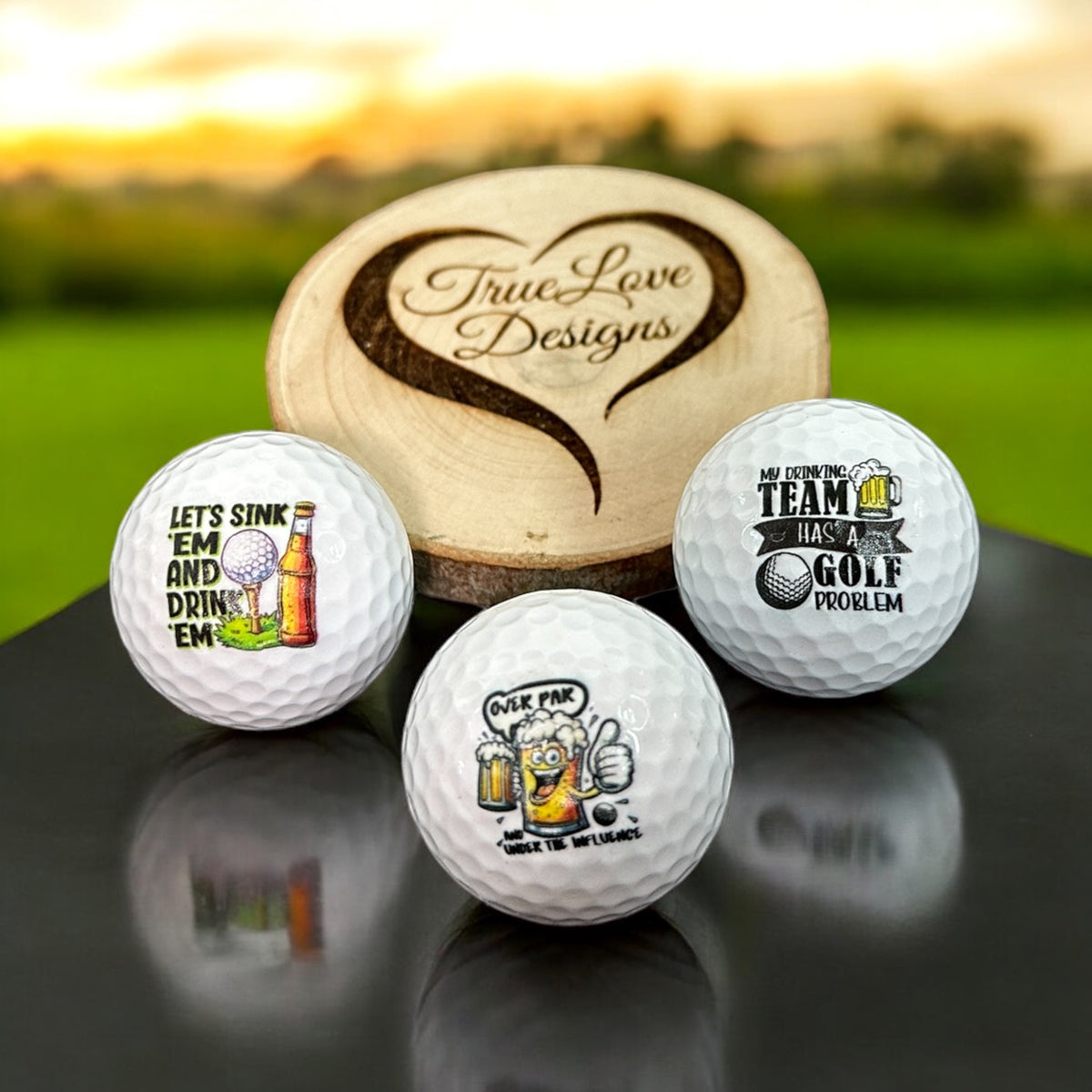 Beer/Drinking Golfer, Funny Golf Balls, 3 pack – TrueLove Designs Shop