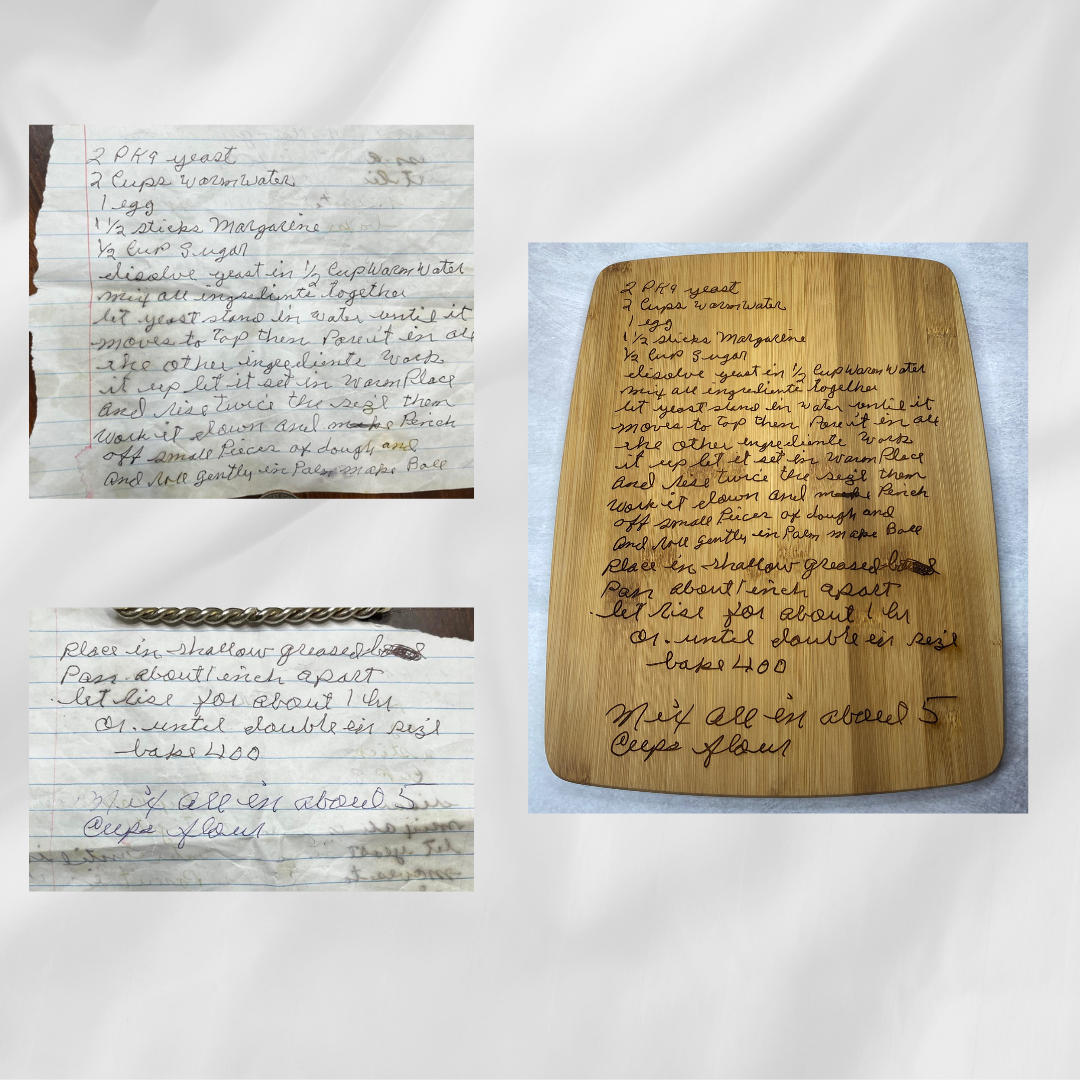 Handwriting Conversion for Engraving on Cutting Board – TrueLove ...