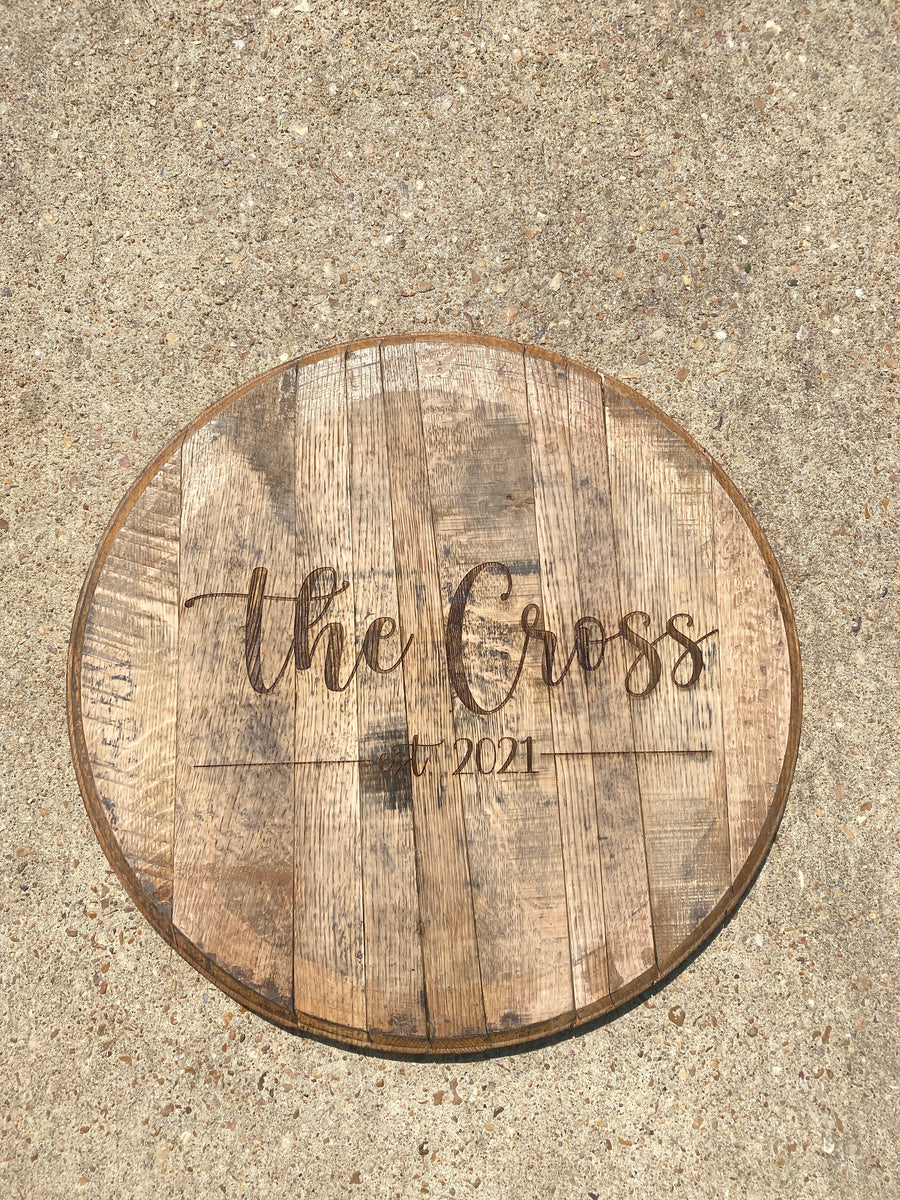 Whiskey Barrel Lids; Personalized Whiskey Barrel Lid; Wedding Guest Bo ...