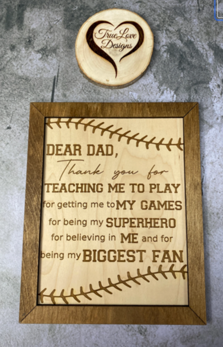 Baseball Dad Gift, Softball Dad Gift, Biggest Fan, Thanks Dad, Persona ...